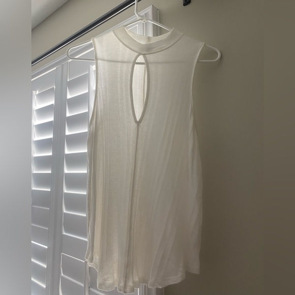 Free People | Tops | Free People Soft White Tank With Keyhole Xs | Poshmark